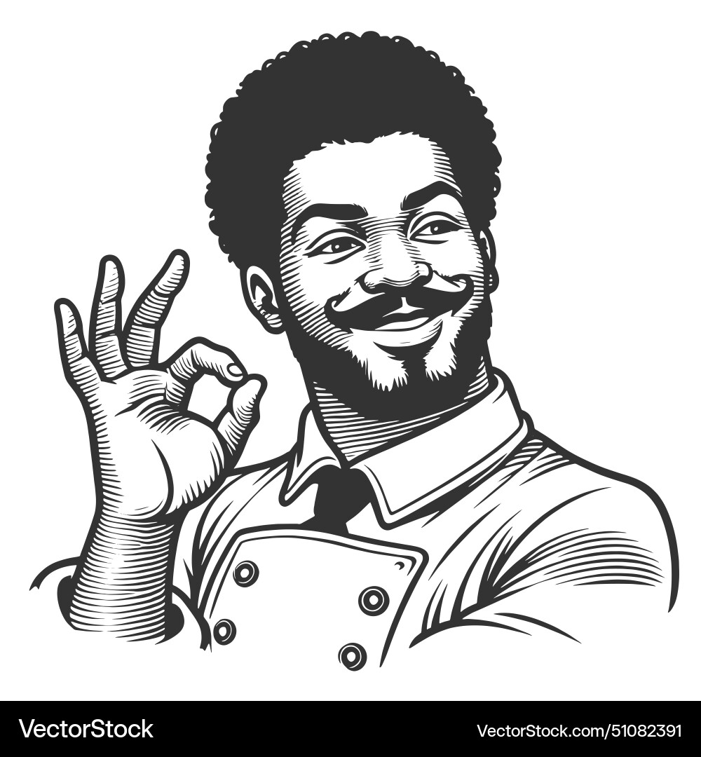Chef giving okay gesture Royalty Free Vector Image