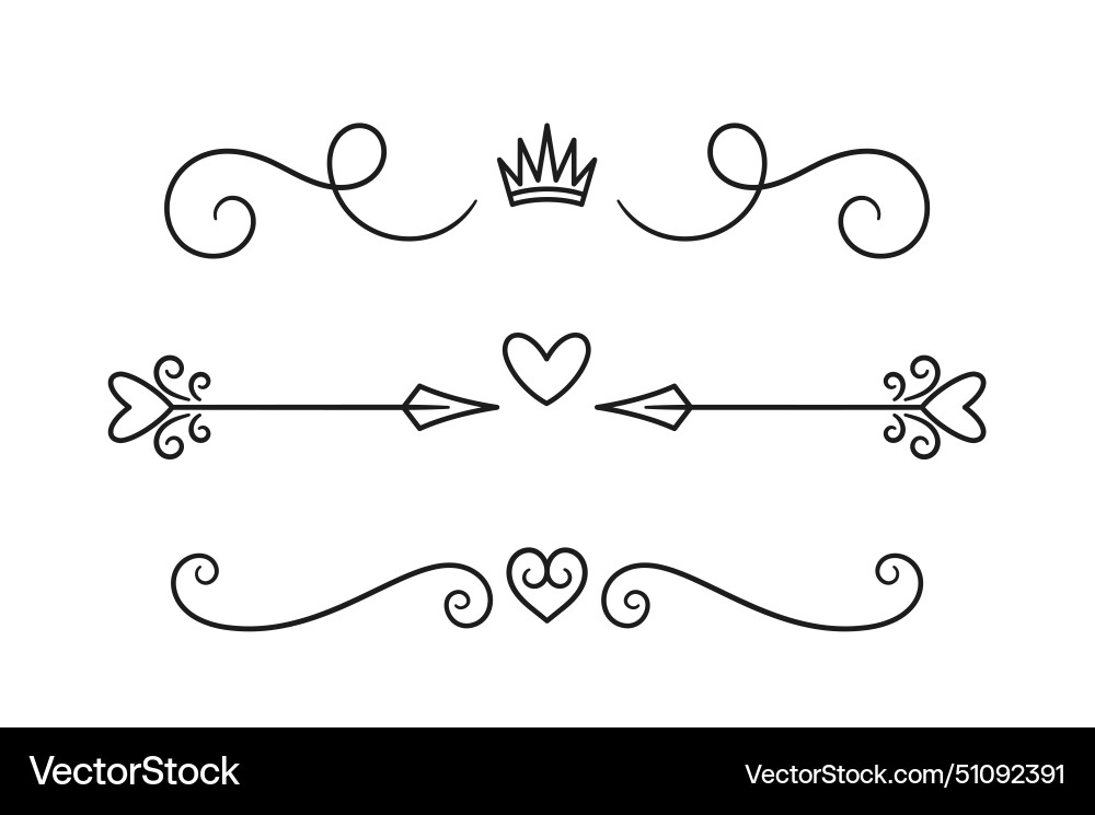 Decorative text dividers ornamental elements used Vector Image
