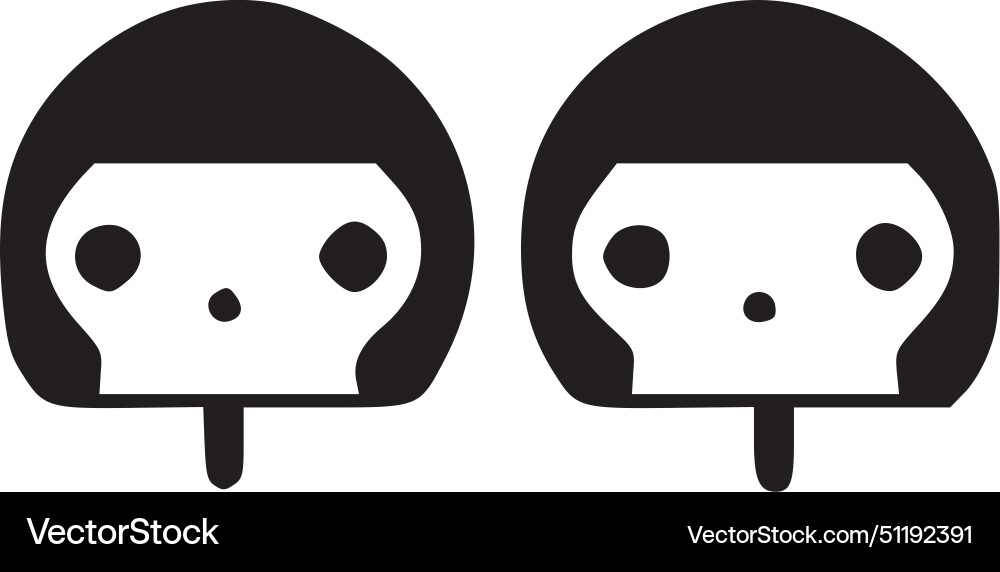 Earrings - black and white isolated icon Vector Image