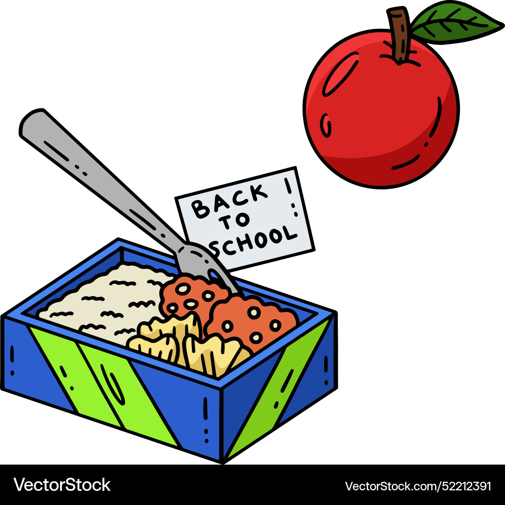 First day of school fruit lunch box clipart Vector Image