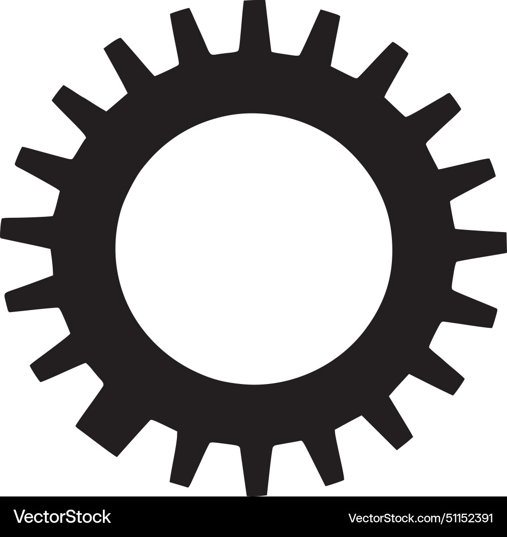 Gear - black and white Royalty Free Vector Image
