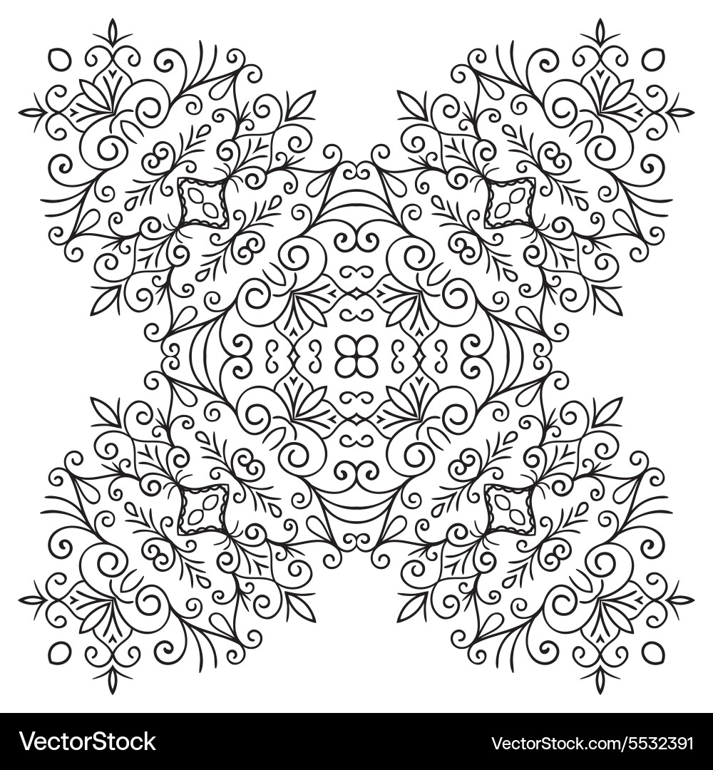 Hand drawing entangle mandala element Royalty Free Vector