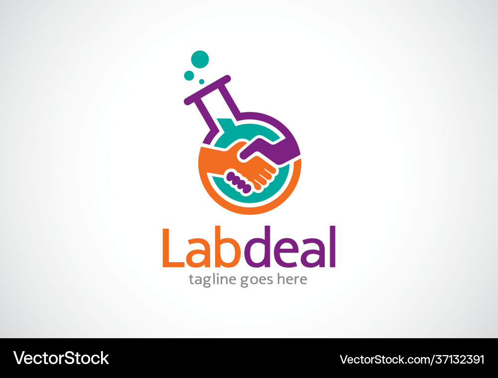 Lab deal logo template design emblem Royalty Free Vector