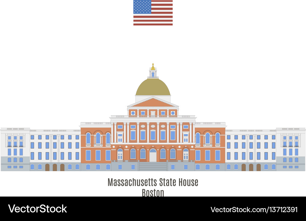Massachusetts state house Royalty Free Vector Image