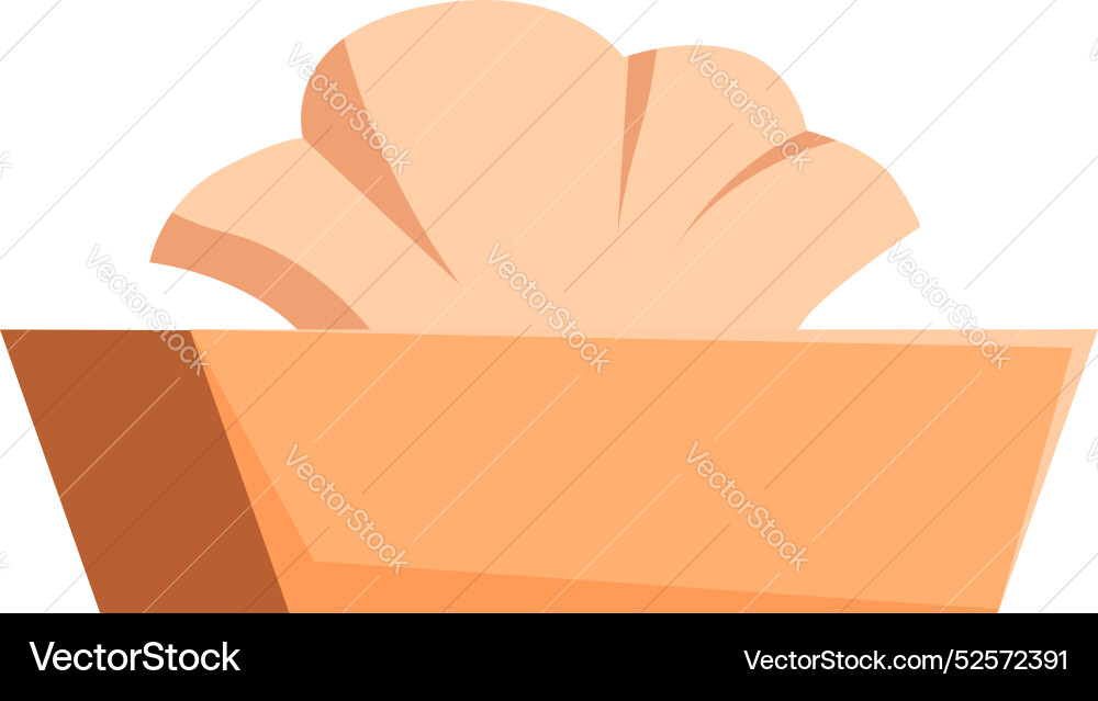 Open tissue box with tissues coming out Royalty Free Vector