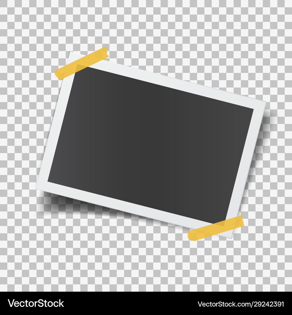 Realistic template with paper photo frame Vector Image