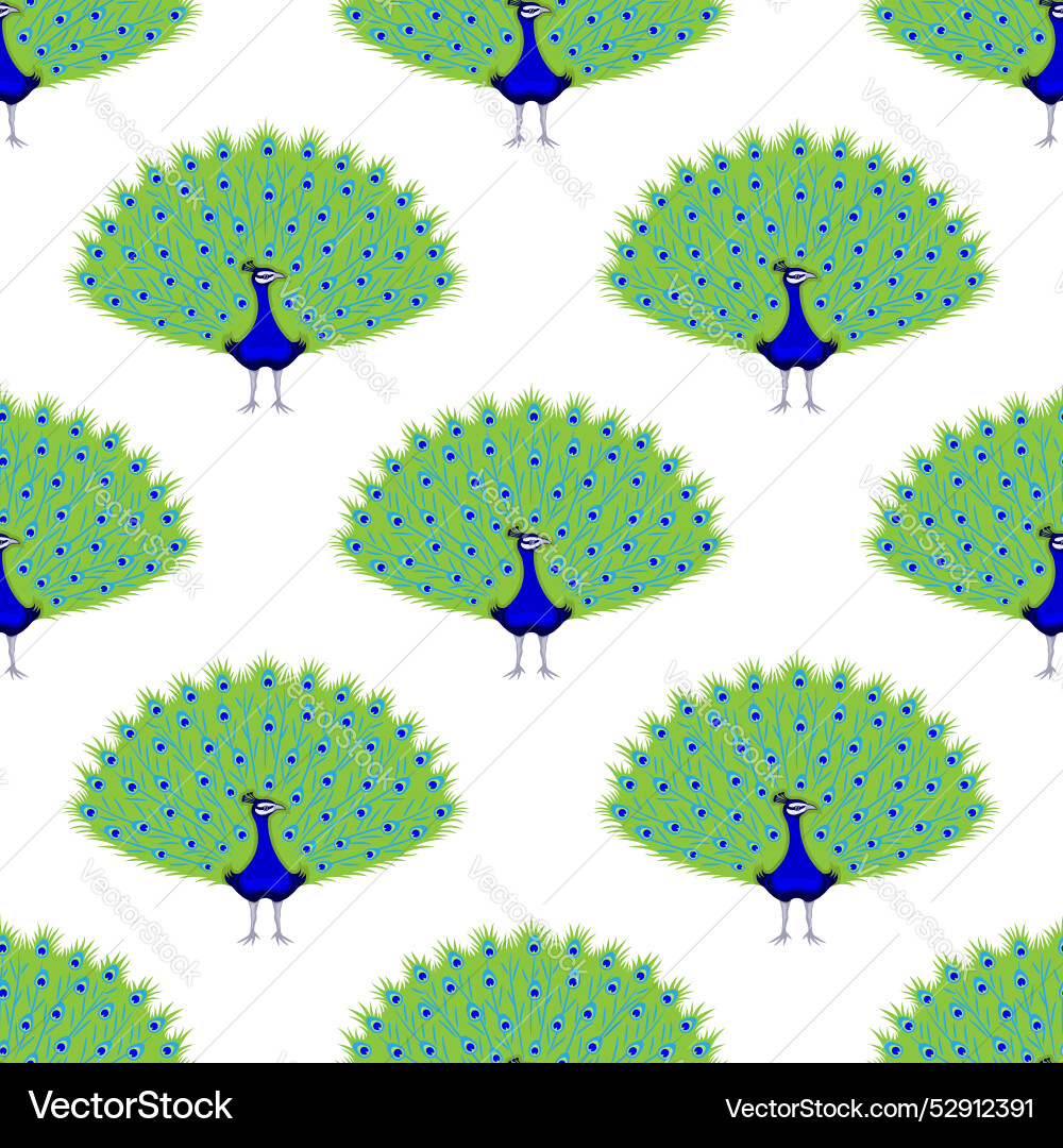 Seamless pattern with peacocks Royalty Free Vector Image