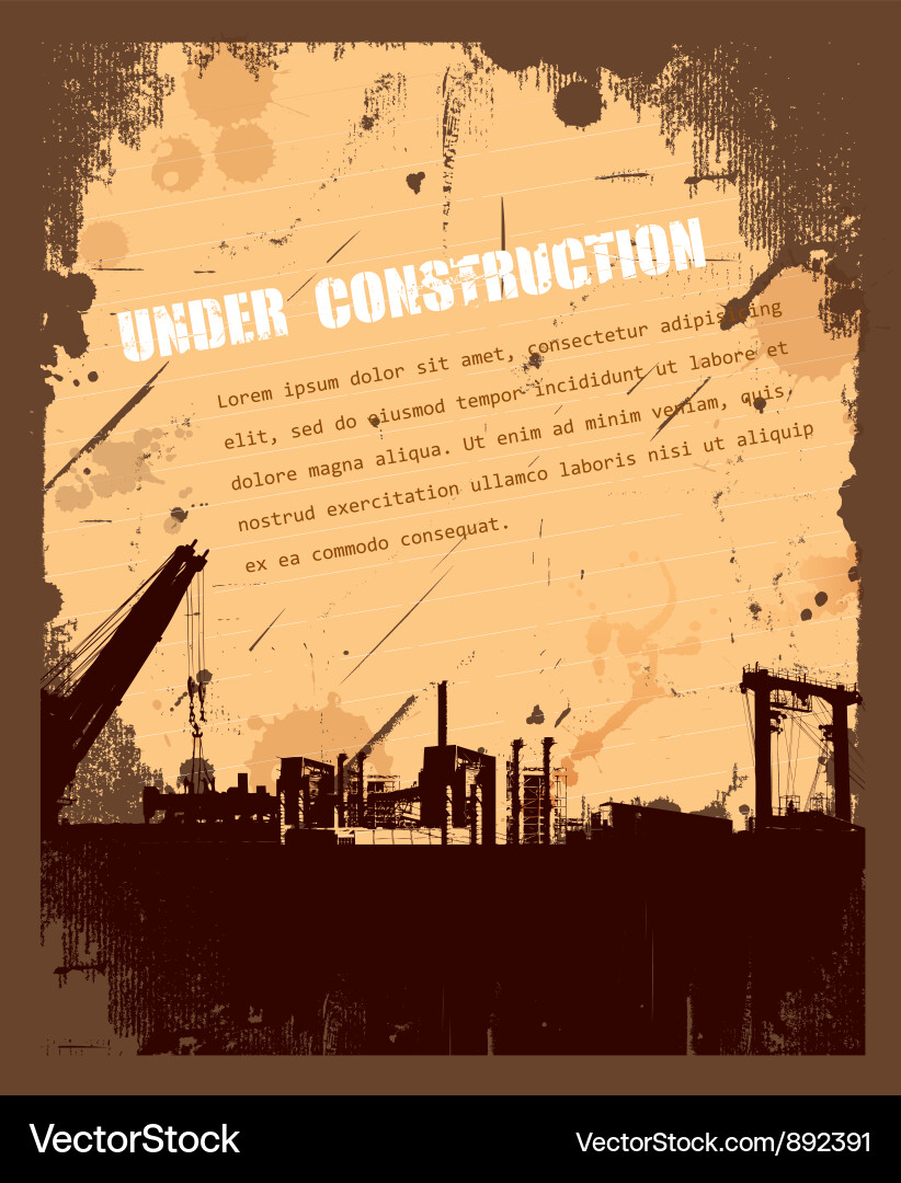 Vintage grunge under construction retro background