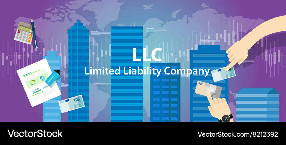Acronym llc as limited liability company Vector Image