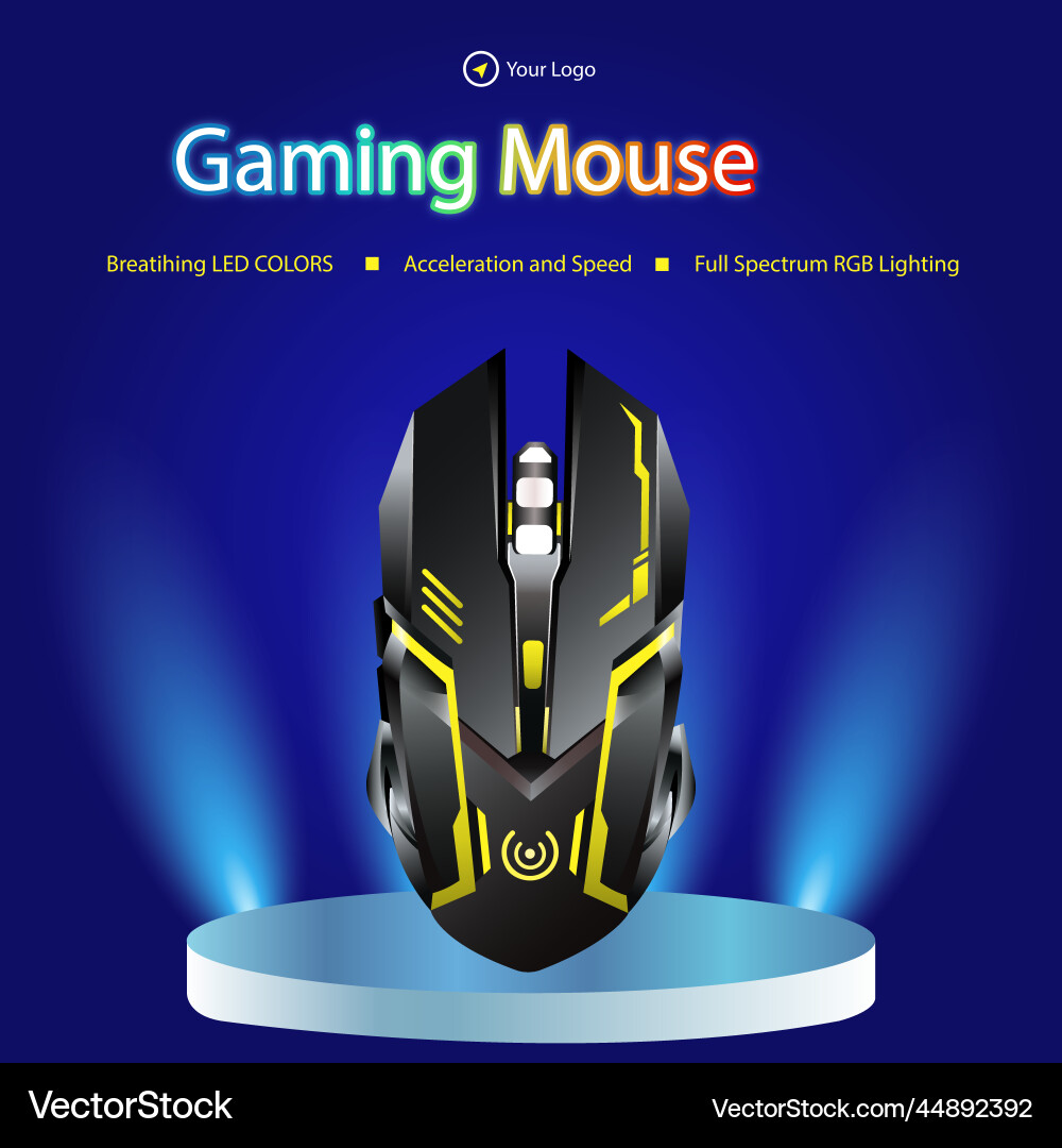 Banner design of gaming mouse Royalty Free Vector Image