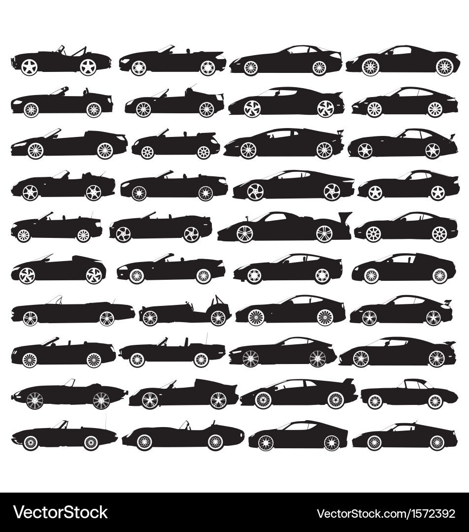 Car silhouettes Royalty Free Vector Image - VectorStock