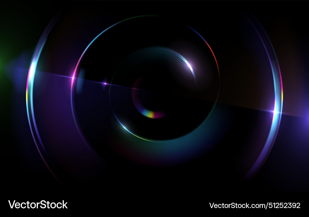 Circle neon light effect on black background Vector Image