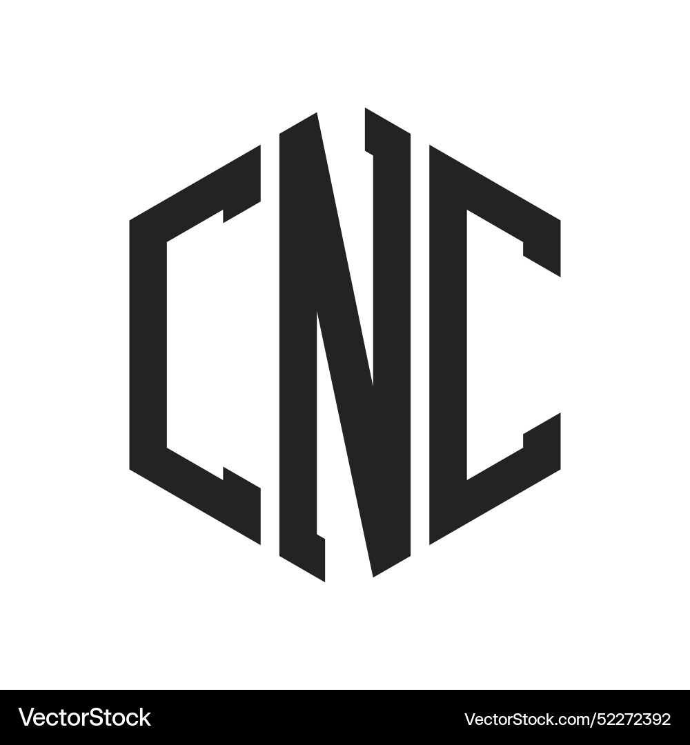 Cnc logo design initial letter monogram Royalty Free Vector