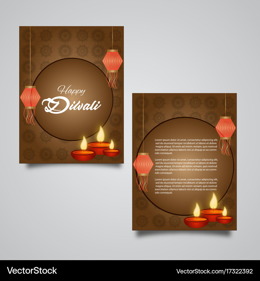 Diwali brochure Royalty Free Vector Image - VectorStock