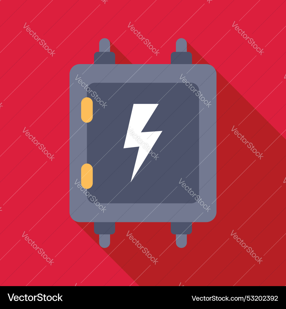 Electric fuse box flat icon with long shadow Vector Image