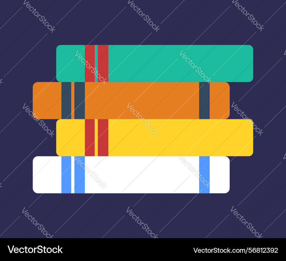 Flat stack of books icon with vibrant colors Vector Image