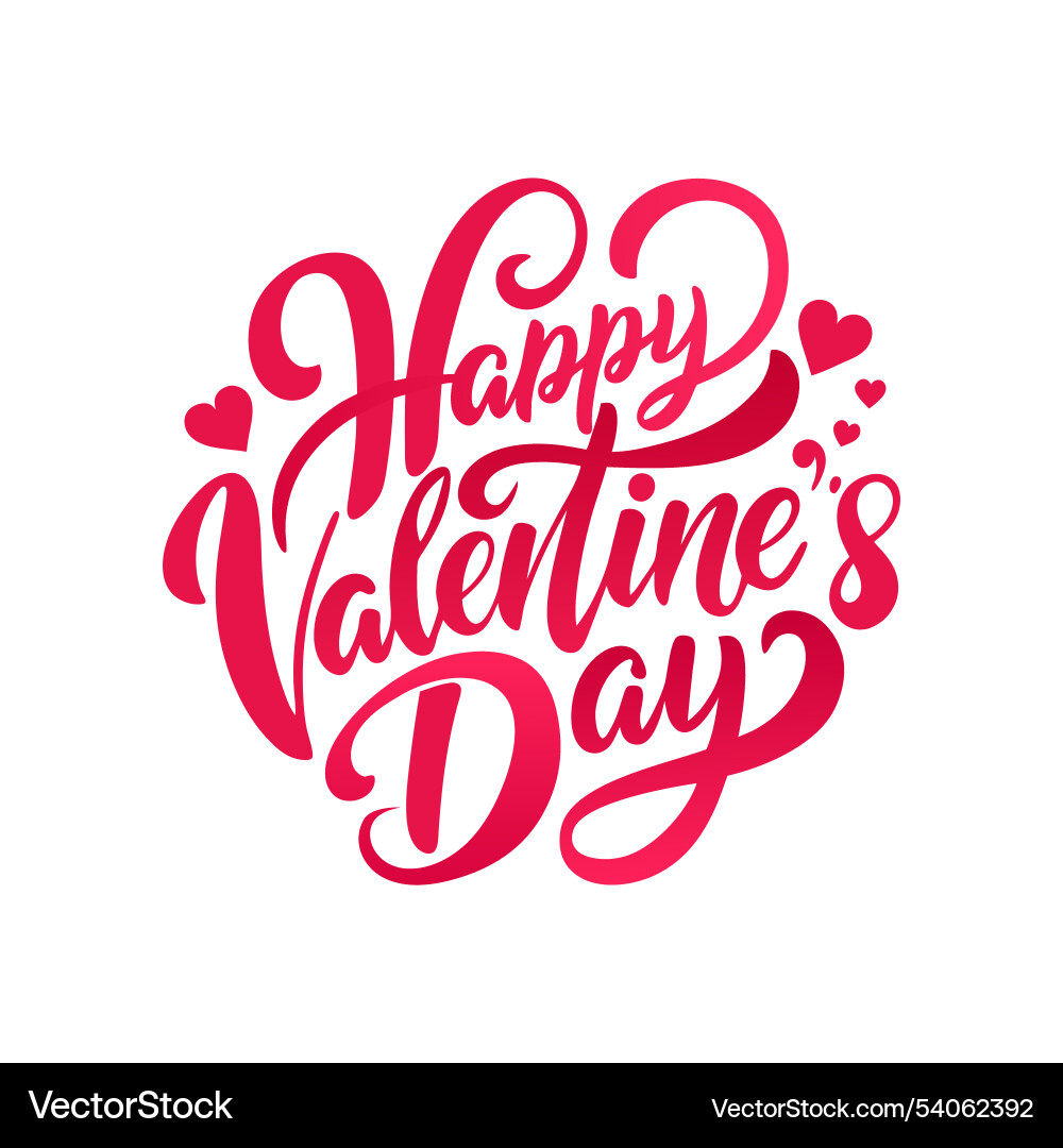 Happy valentines day calligraphy art Royalty Free Vector