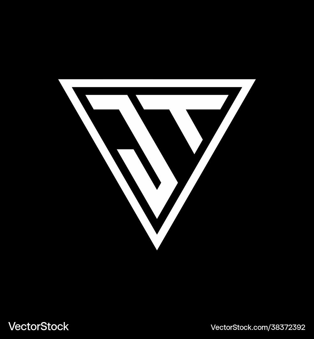Jt logo monogram with triangle shape designs Vector Image