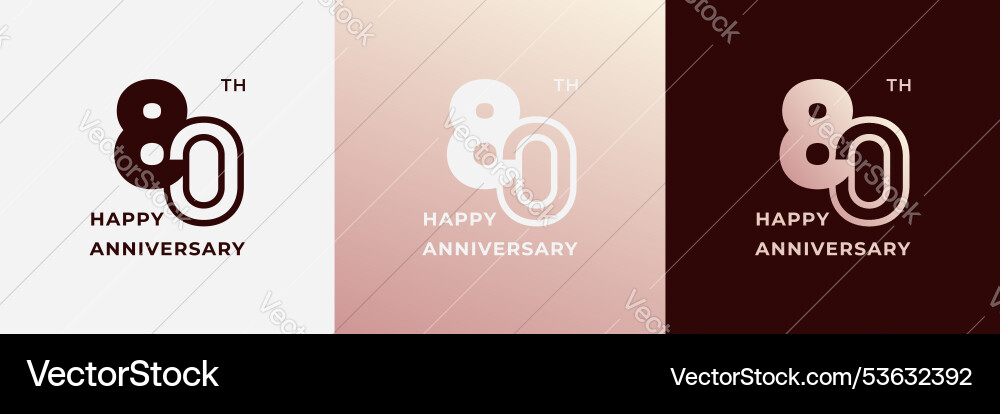 Logo 80th 80 years happy anniversary creative Vector Image