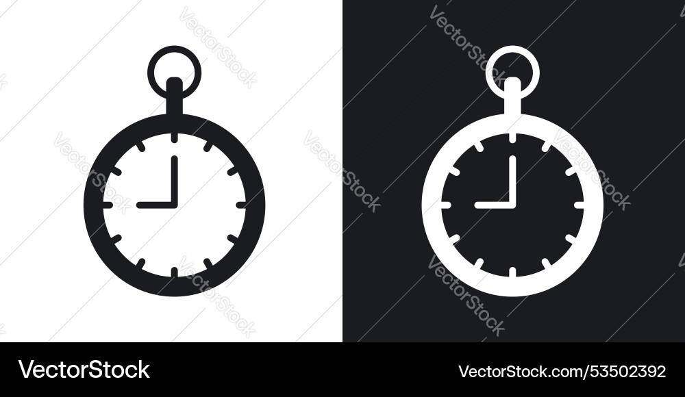 Pocket watchline in thin line black color flat Vector Image