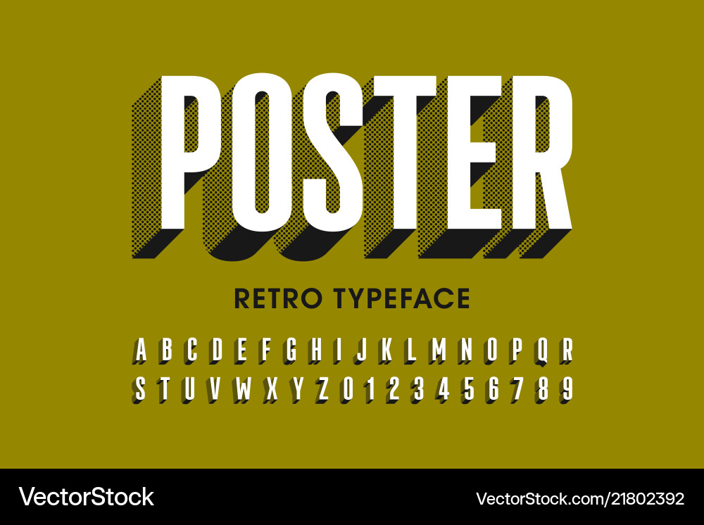 Retro style font design alphabet letters Vector Image