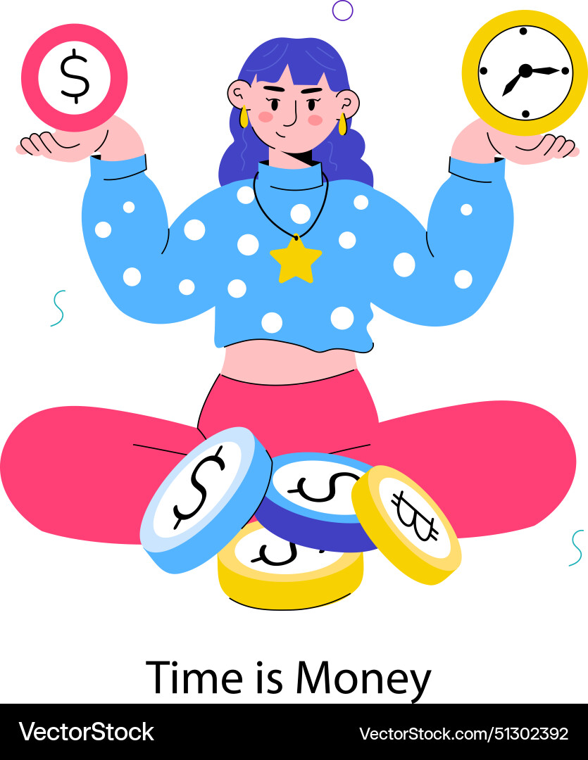 Time is money Royalty Free Vector Image - VectorStock