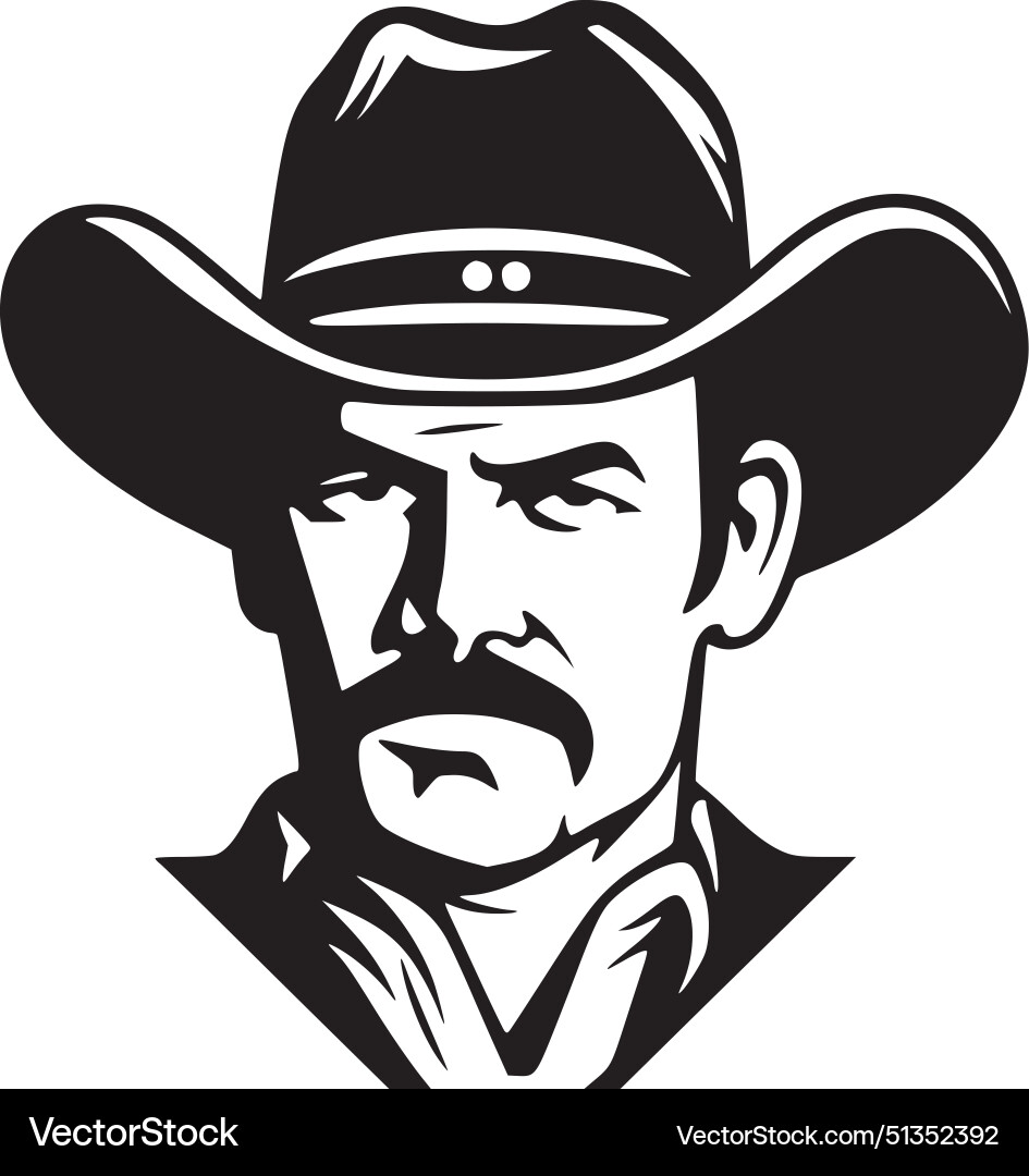 Western - minimalist and flat logo Royalty Free Vector Image