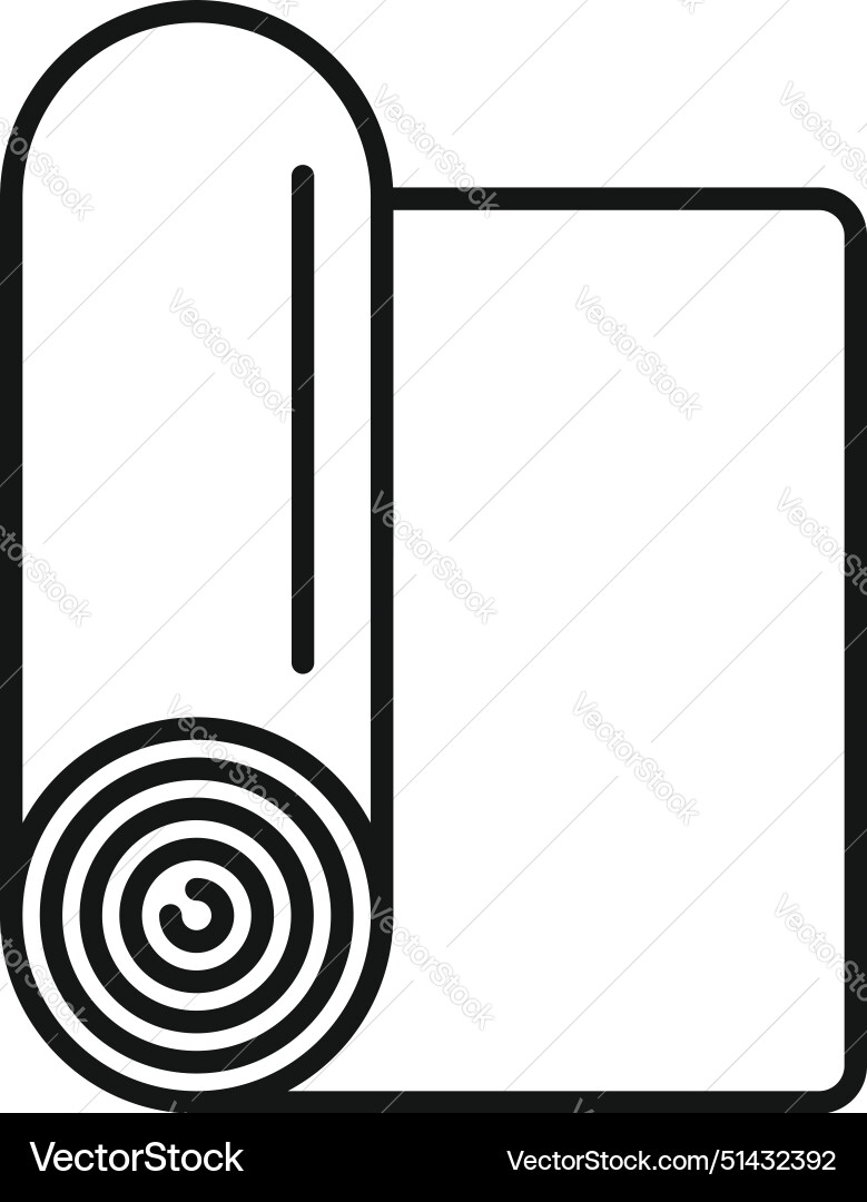 Yoga mat icon line art Royalty Free Vector Image