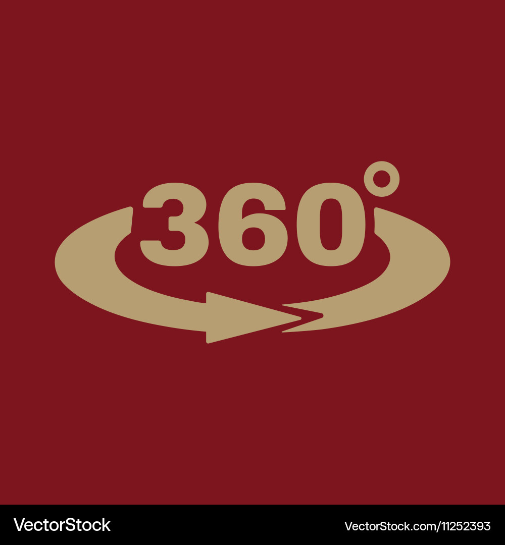 Angle 360 degrees icon rotation symbol flat Vector Image