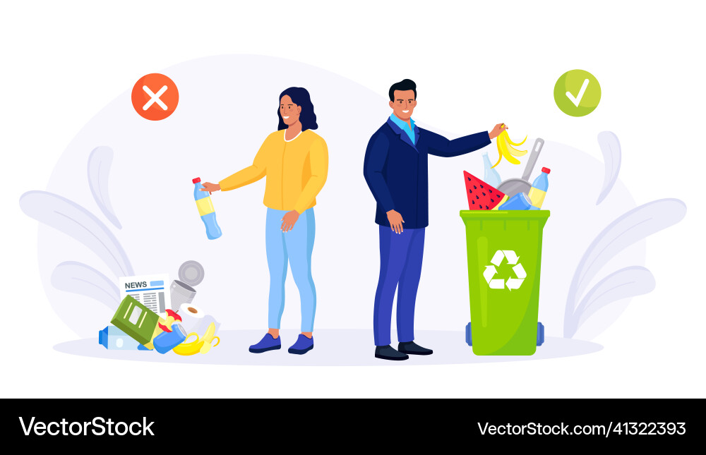 Correct and wrong examples of throwing out Vector Image