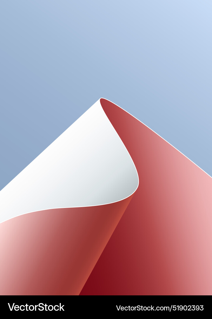 Curved sheet of red paper Royalty Free Vector Image