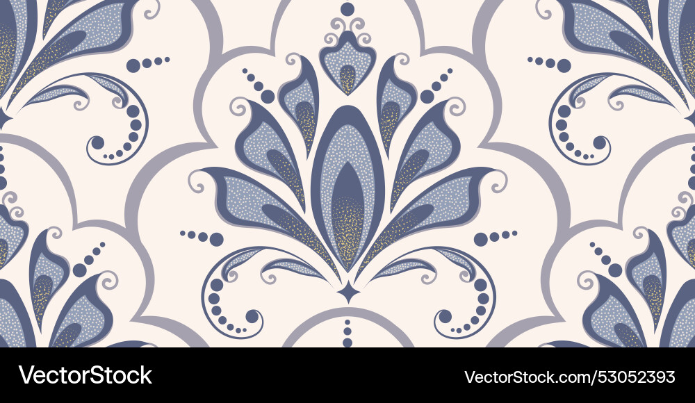 Damask seamless pattern background Royalty Free Vector Image