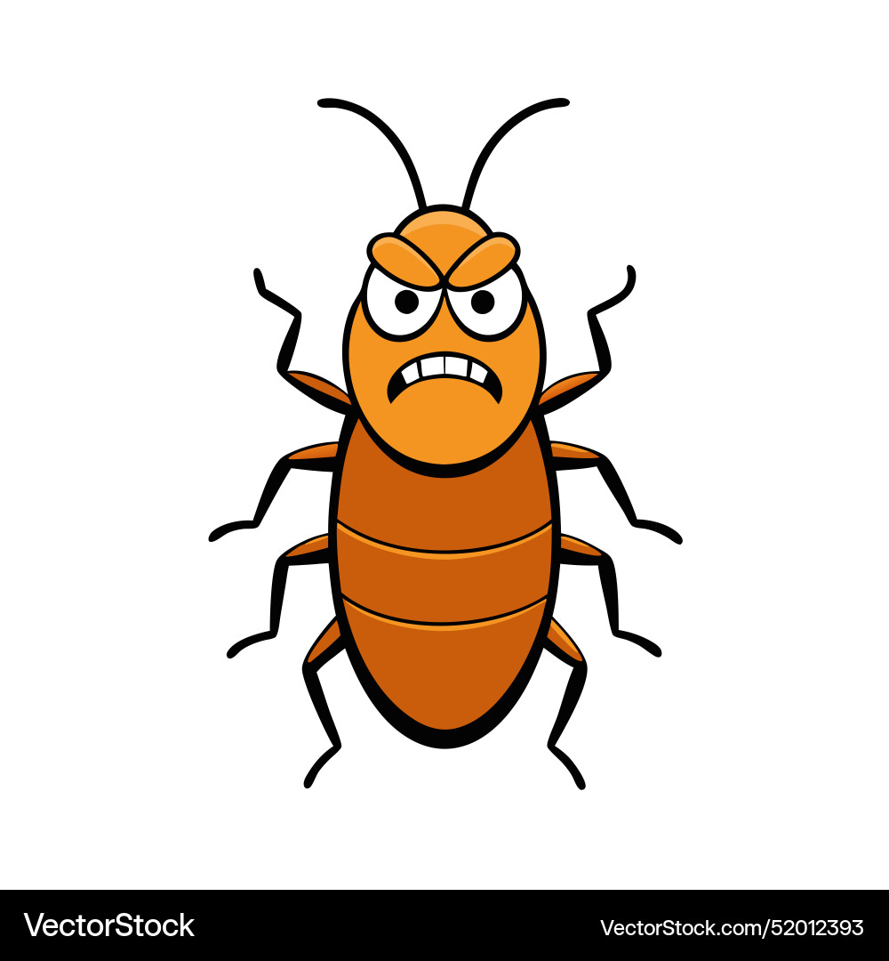 Flour beetle bug angry icon Royalty Free Vector Image