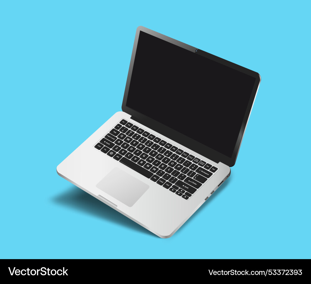 Levitation laptop mockup Royalty Free Vector Image