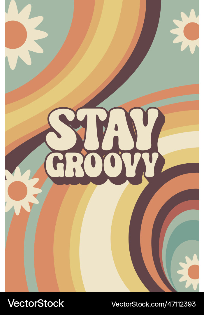 Retro Floral Hippie Background Royalty Free Vector Image