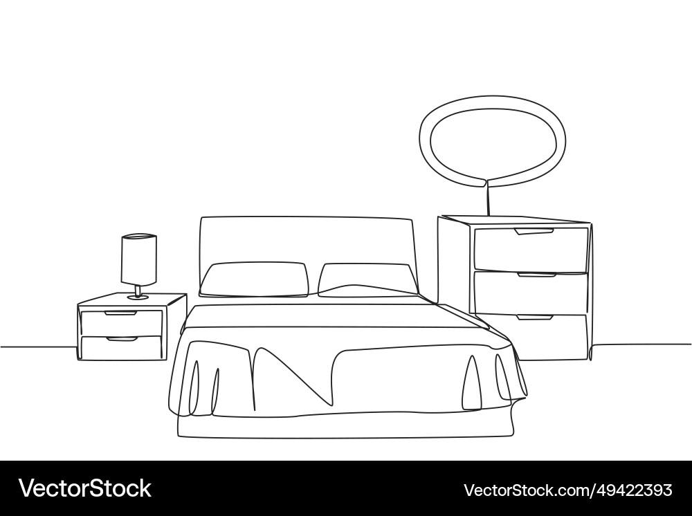 Single continuous line drawing stylish room Vector Image
