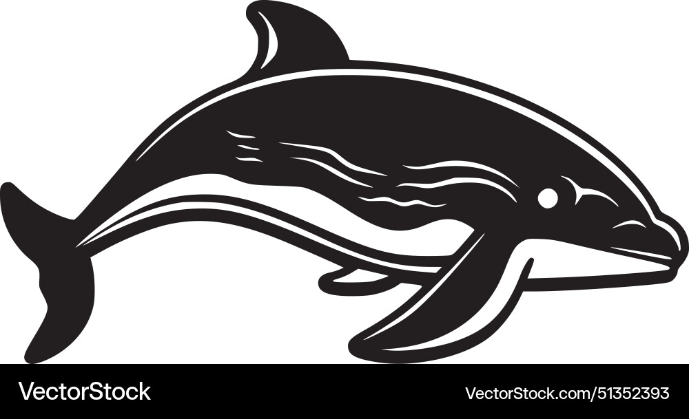 Whale - black and white isolated icon Royalty Free Vector