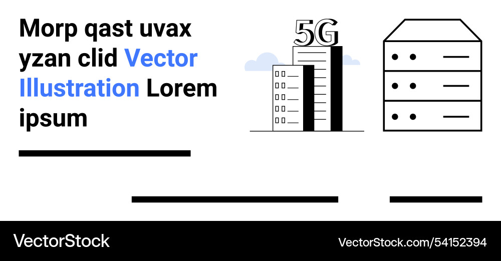 5g technology and server infrastructure reviewed Vector Image