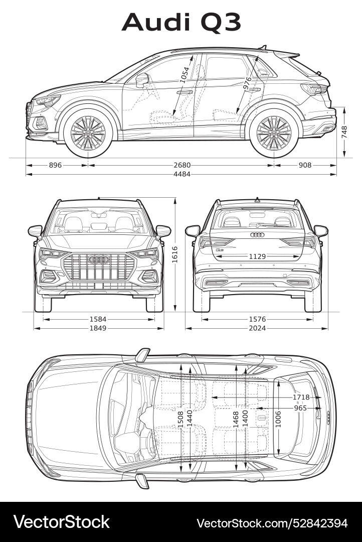 Audi q3 2018 Royalty Free Vector Image - VectorStock