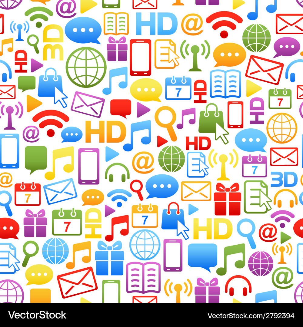 Background made from colorful network icons Vector Image