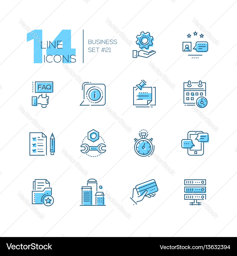 Business - coloured modern single line icons set Vector Image