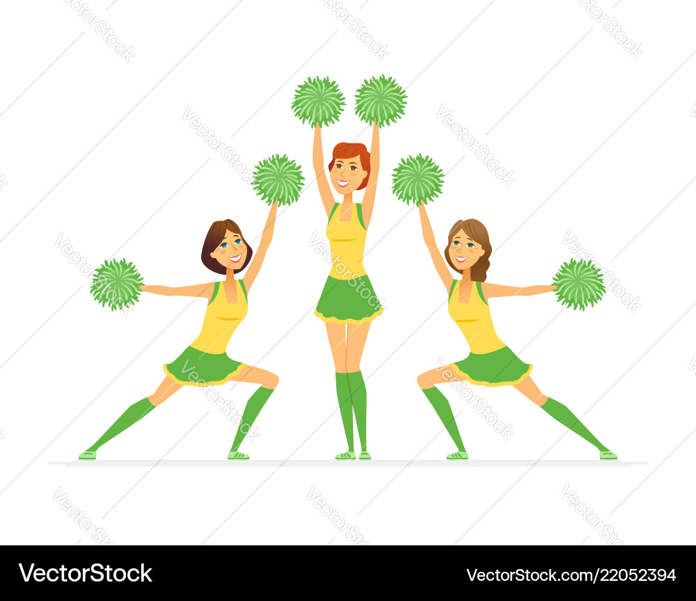 Cheerleading team - modern cartoon people Vector Image