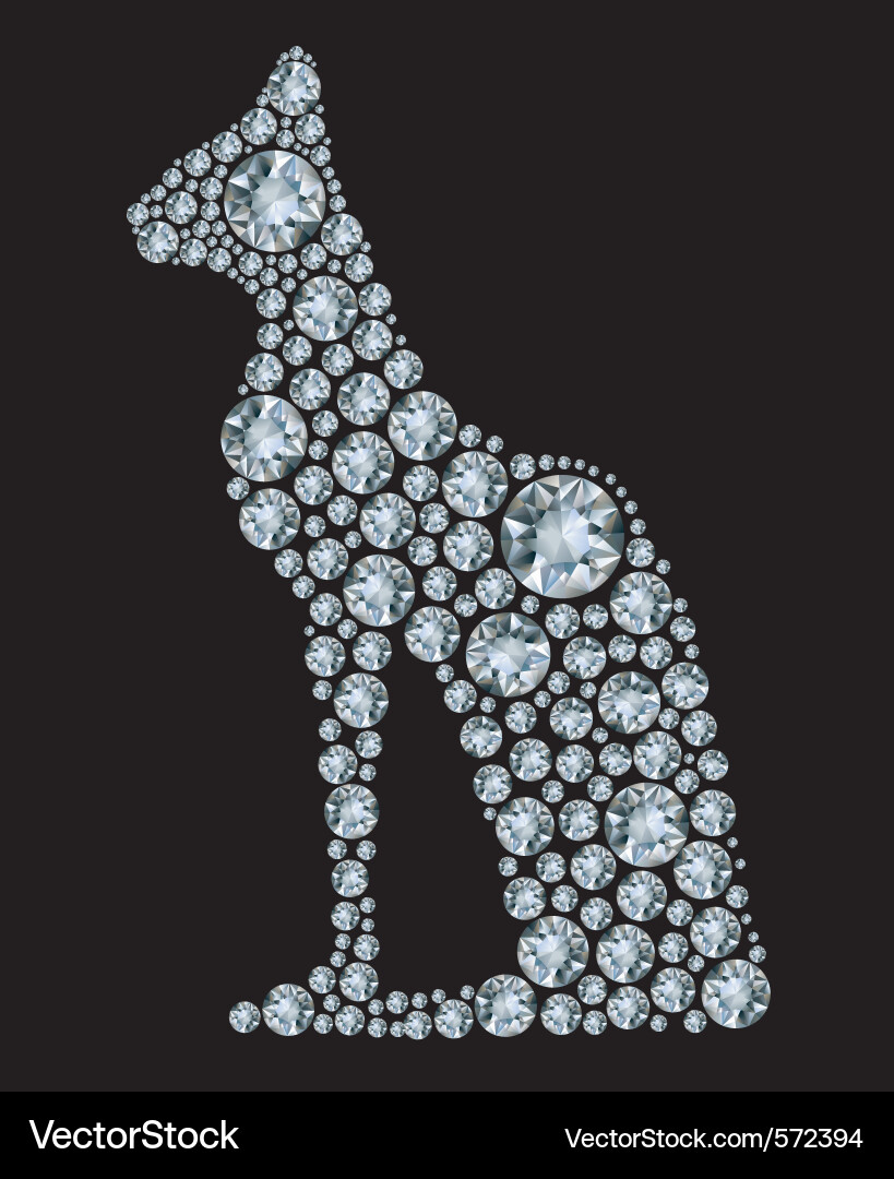 Diamond Cat Jewel Royalty Free Vector Image - VectorStock