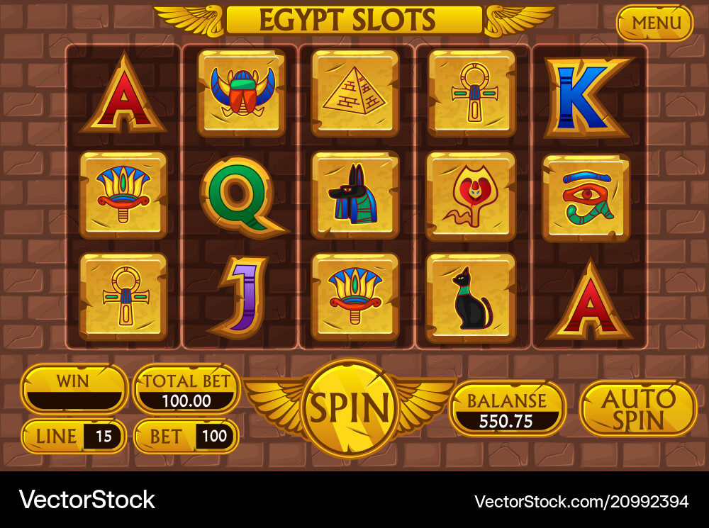 Egyptian background main interface and buttons Vector Image