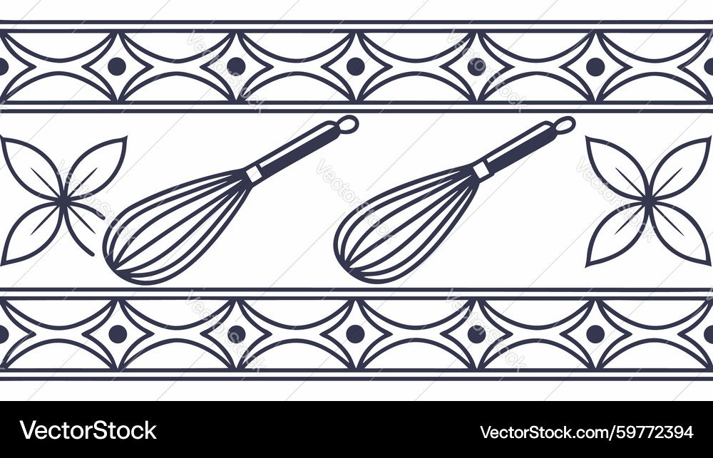 Floral Whisk Border Pattern Royalty Free Vector Image