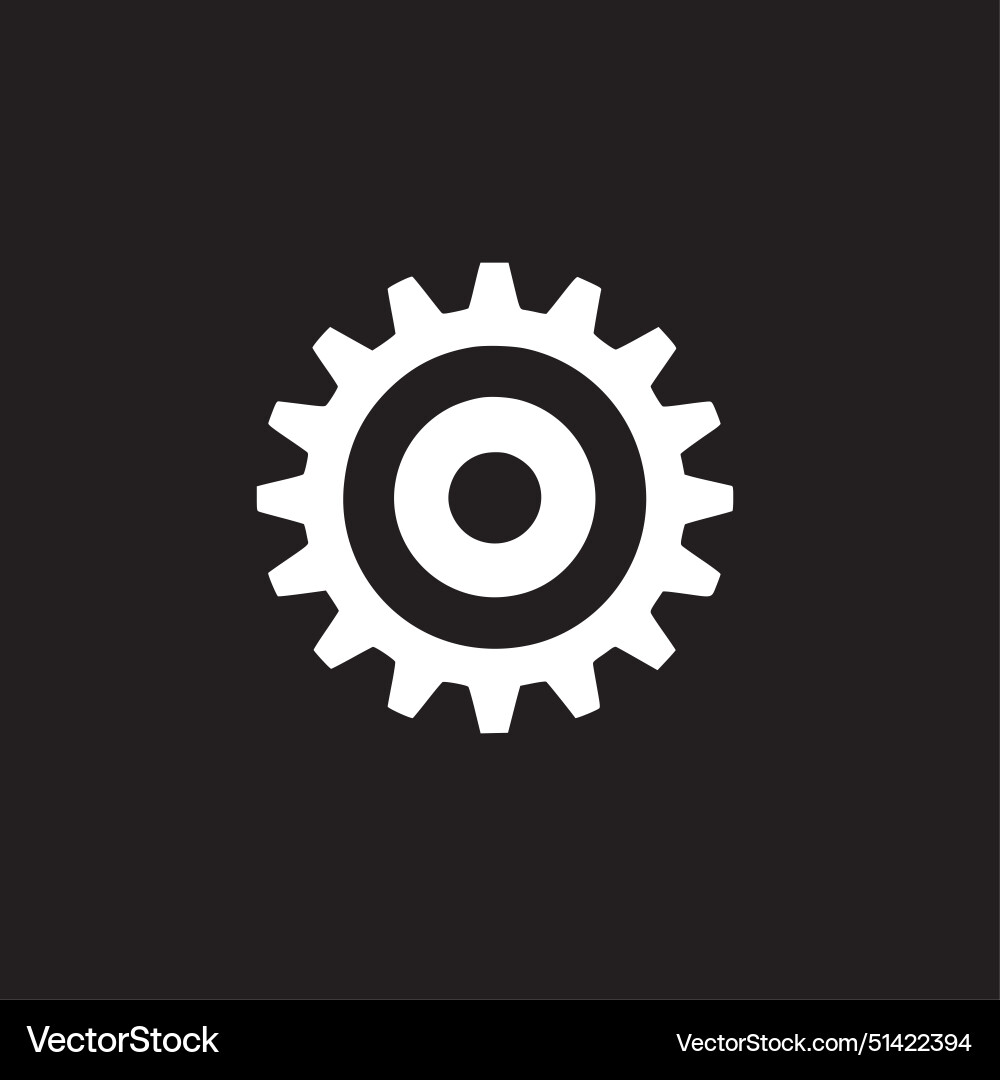 Gear - black and white Royalty Free Vector Image