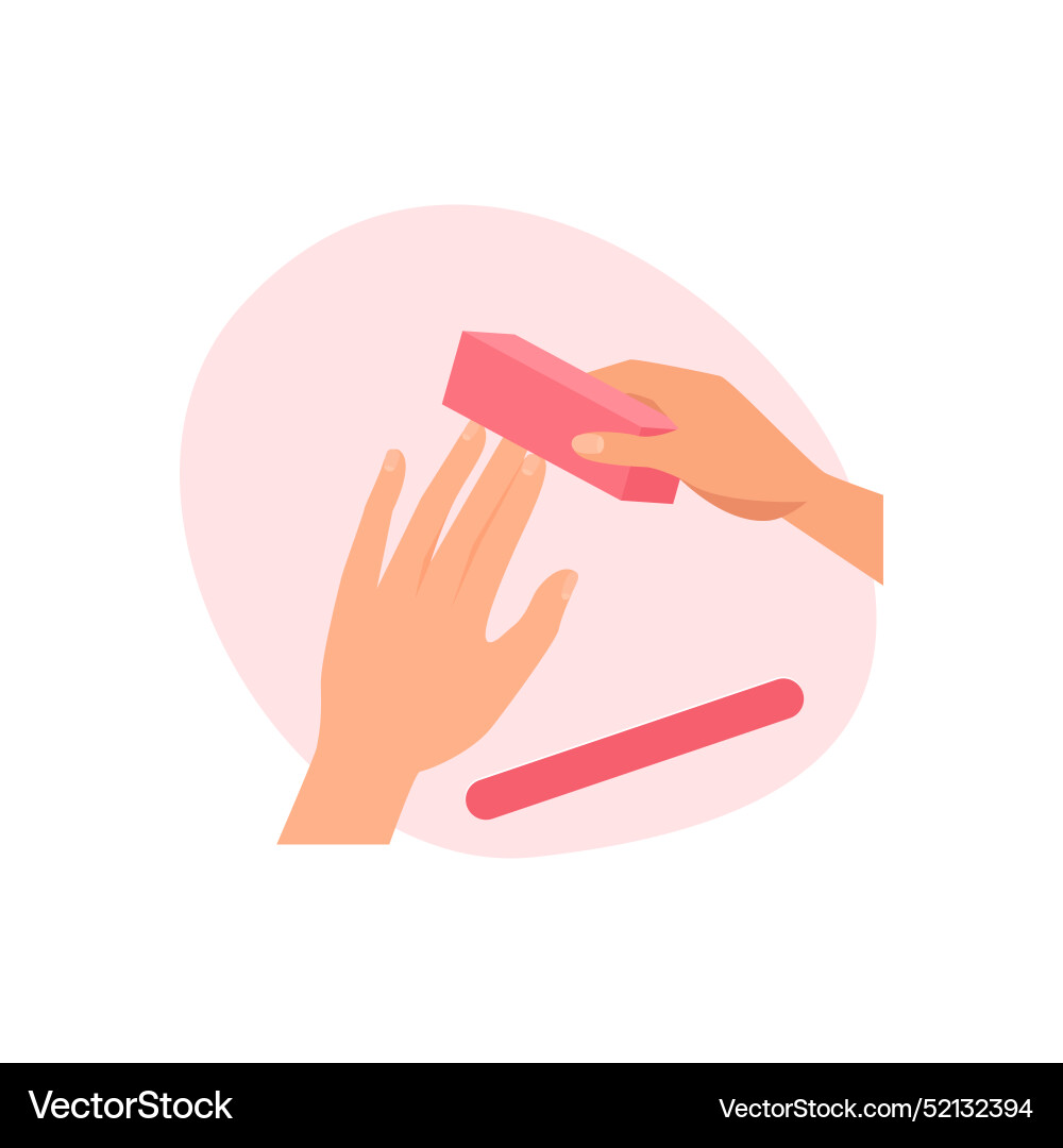 Hands holding nail file for polishing nails Vector Image