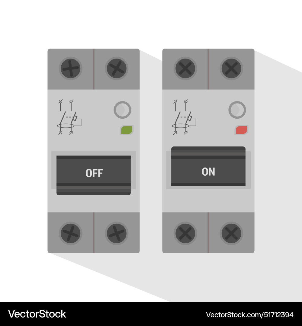 Modular differential circuit breaker Royalty Free Vector