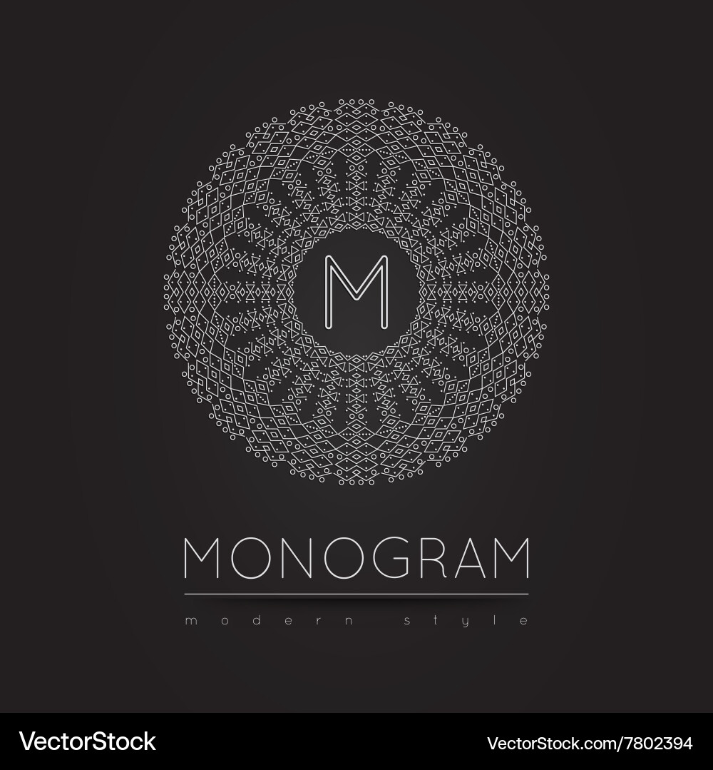 Monogram icon 56trd 7441201 03 Royalty Free Vector Image