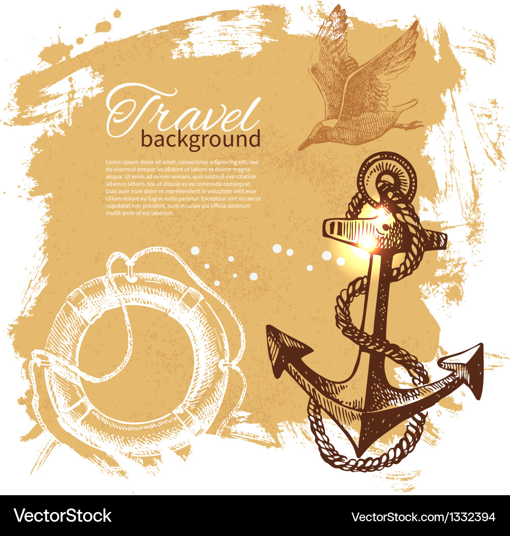 Travel vintage background Royalty Free Vector Image
